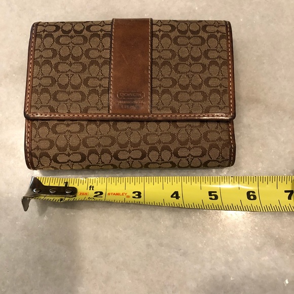Coach | Bags | Coach Tan Monogram Wallet With Red Interior | Poshmark